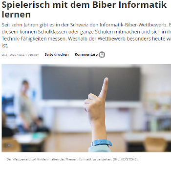 Spielerisch mit dem Biber Informatik lernen - Informatik Biber Schweiz